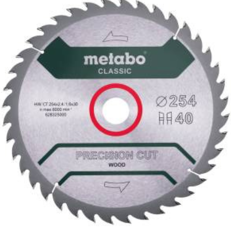 Metabo List kružne testere “Precision Cut Wood – Classic” 254 x 30 mm, Z40 WZ 20°, 628325000