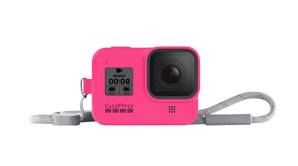 GoPro Sleeve + Lanyard (Hero 8 Black) Electric Pink AJSST-007