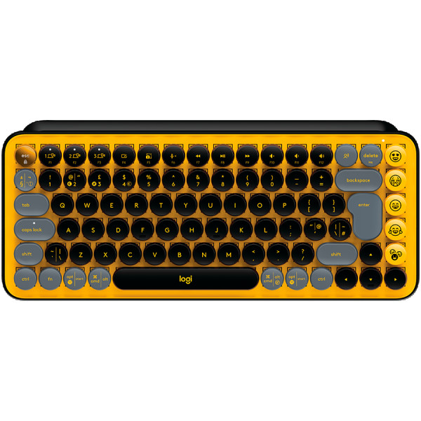 LOGITECH POP Keys Wireless Mechanical Keyboard With Emoji Keys - BLAST_YELLOW - US INTL - BT - INTNL - BOLT ( 920-010735 )