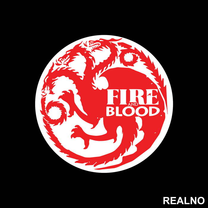 THE TARGARYEN SIGIL FIRE AND BLOOD - HOUSE TARGARYEN - GAME OF THRONES - GOT - NALEPNICA