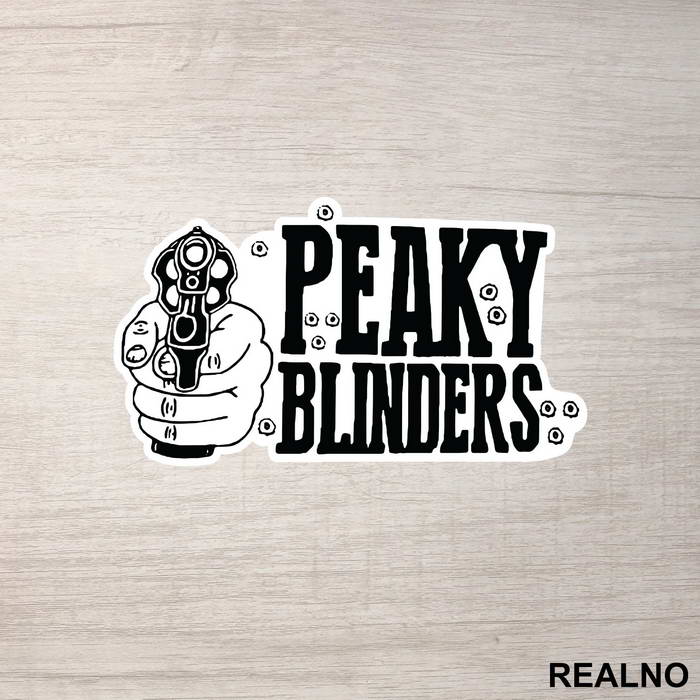 REVOLVER IN HAND - PEAKY BLINDERS - NALEPNICA