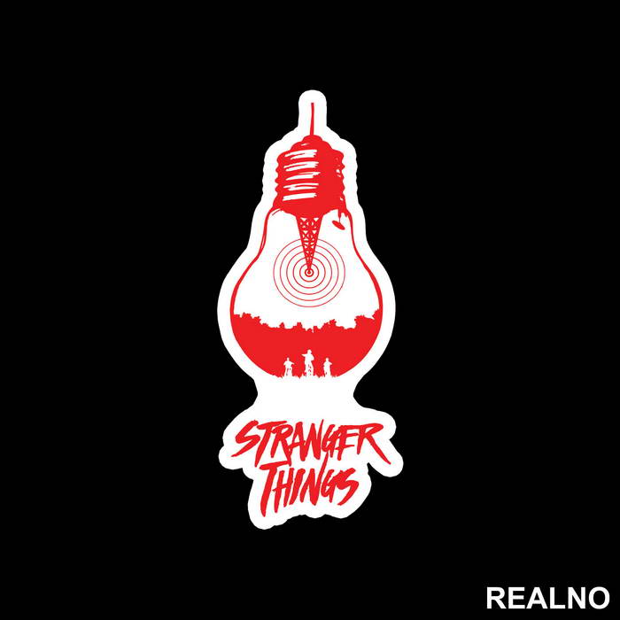 RED BULB AND SIGNAL - STRANGER THINGS - NALEPNICA