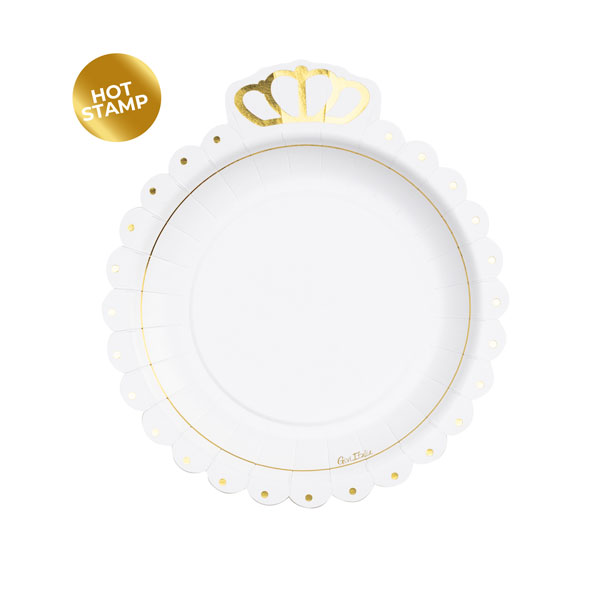64208G
8 Plates White And Gold