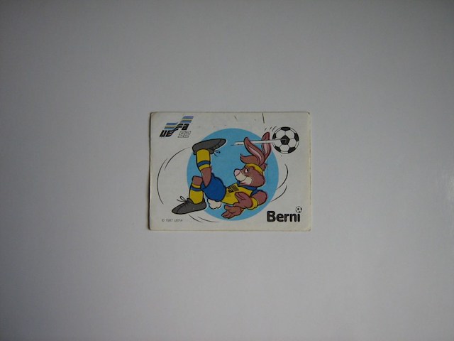 Slicica br. 257 Euro 92 Panini, maskota zeka Berni