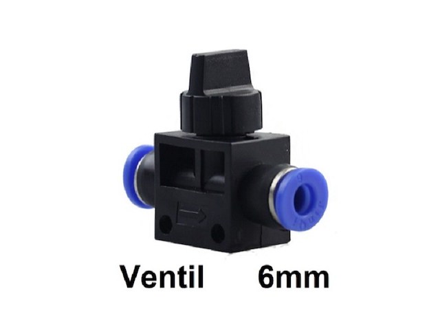 Pneumatski rucni ventil 6mm - HVU06-06