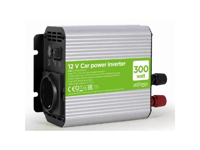 EG-PWC300-01 Gembird 12V Auto inverter DC/AC 300W+USB port