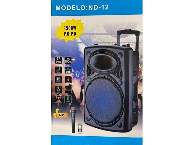 VELIKI Zvučnik Bluetooth sa bežičnim mikrofonom ND-12