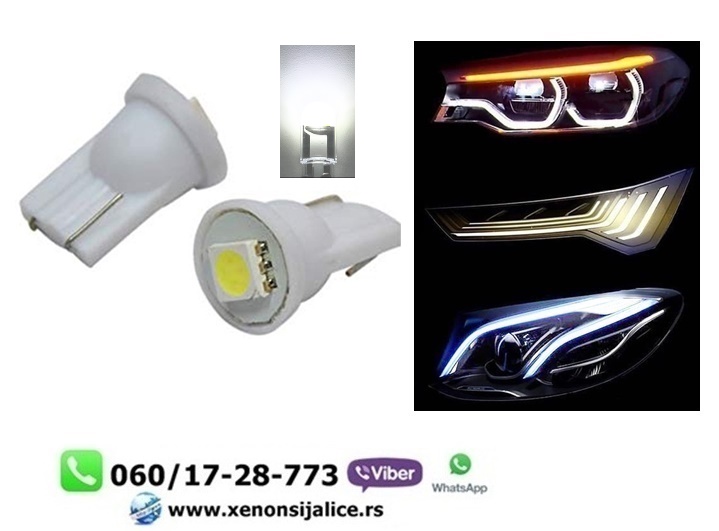 LED SIJALICE T10,W5W,UBODNE BELA BOJA SET 2 KOMADA