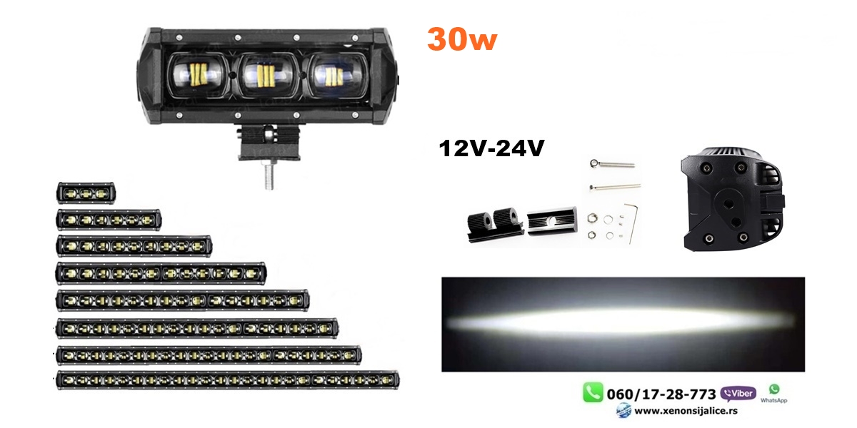 LED BAR 9D 8“ 22CM 30W RADNI FAR WORKING LIGHT RADNO SVETLO