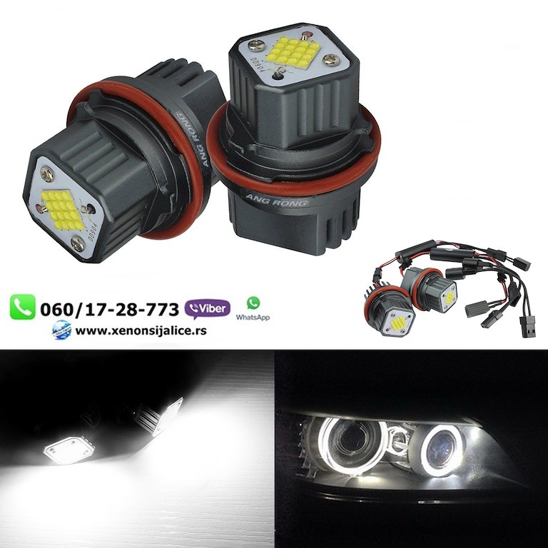 BMW ANGEL EYE LED SIJALICE ZA FABRICKE PRSTENOVE BELA BOJA 80W