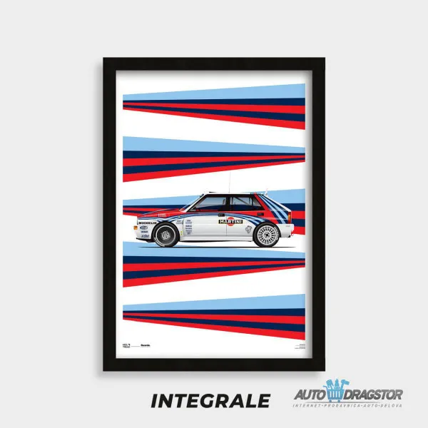 POSTER "LANCIA DELTA HF INTEGRALE RALLY" 50x70CM