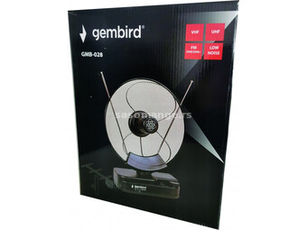 GMB-028 ** Gembird Antena sobna sa pojacalom, UHF/VHF, dobit 36dB, diam 31cm, 220v + 12V crna (968)