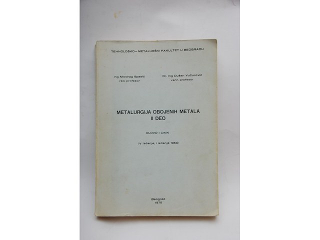 Metalurgija obojenih metala II deo - olovo i cink