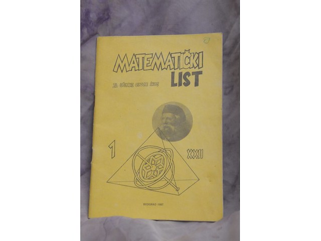 Matematički list za učenike osnovne šk. XXII br.1 1987.