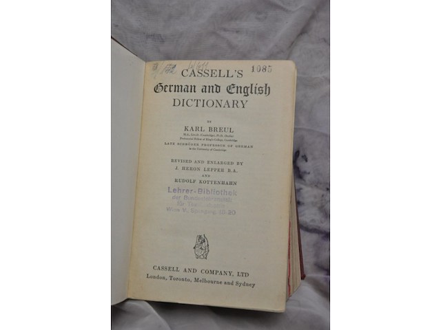 Cassell`s German and English dictionary