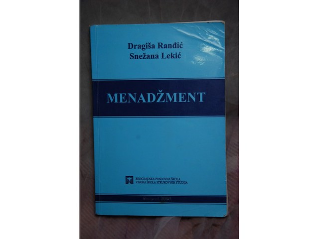 MENADZMENT - D. Randjic; S. Lekic