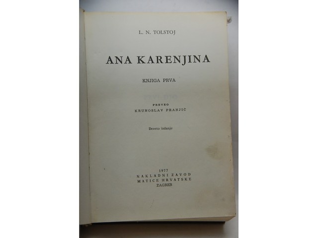 Ana Karenjina knjiga I - L. N. Tolstoj