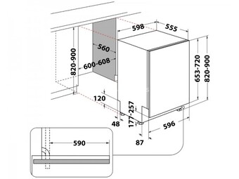 WHIRLPOOL WI 7020 P ugradna sudo mašina