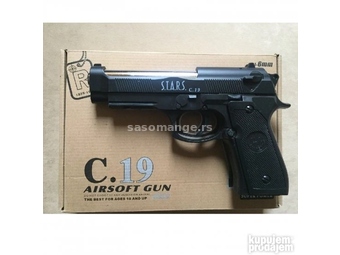 Airsoft pistolj C19+ pistolj na kuglice sa prigusivacem C19+