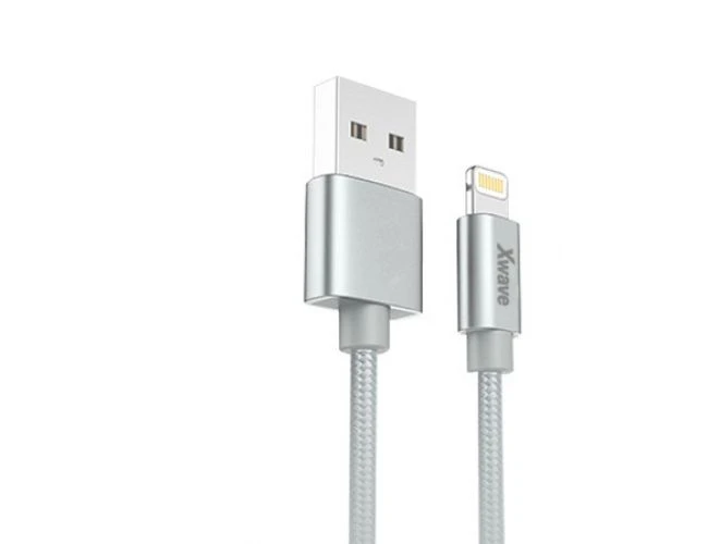 Xwave kabl za punjač USB A 2.0 (muški) na lightning (muški) 1.2m srebrni upleten