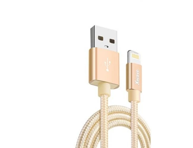 Xwave kabl za punjač USB A 2.0 (muški) na lightning (muški) 1.2m zlatni upleteni