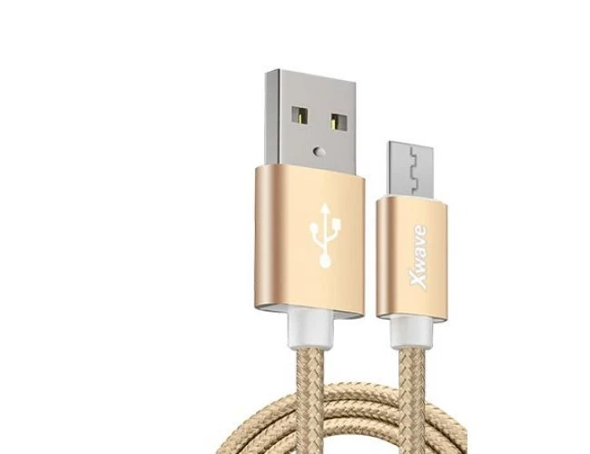 Xwave kabl za punjač USB A (muški) na micro USB (muški) 1.2m zlatni upleteni