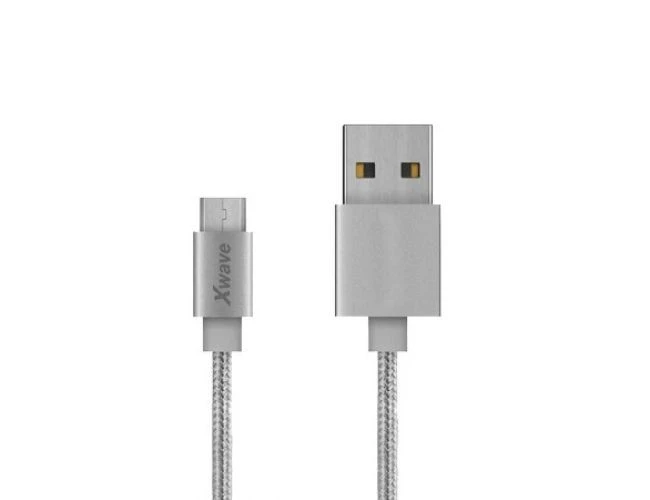 Xwave kabl za punjač USB A (muški) na micro USB (muški) 2m srebrni upleteni