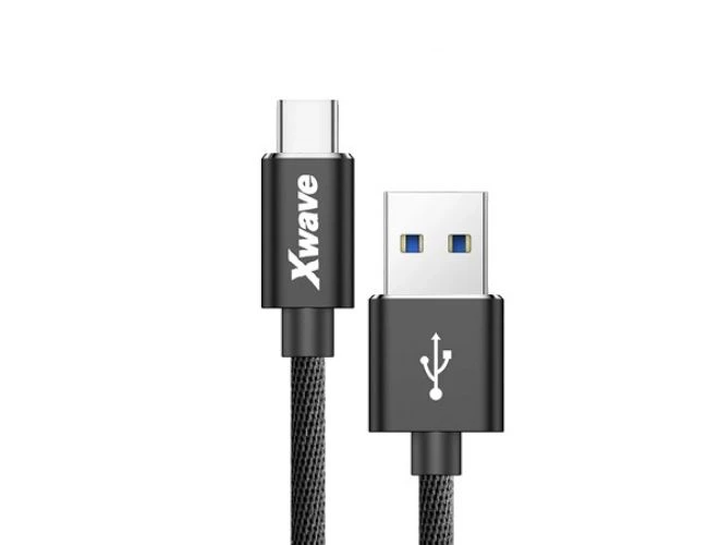 Xwave kabl za punjač USB A 3.0 (muški) na USB C 3.1 (muški) 1.2m crni upleteni