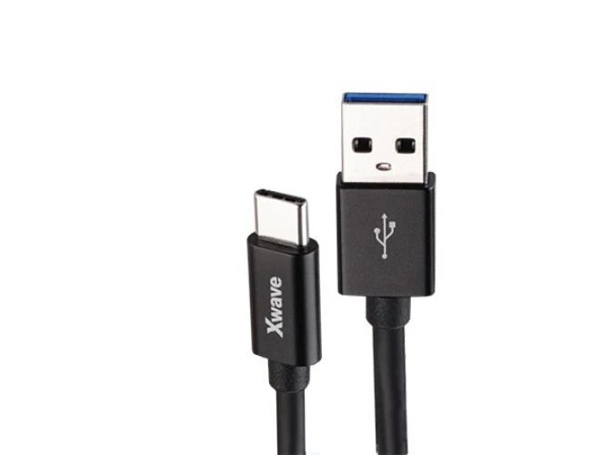 Xwave kabl za punjač USB A 3.0 (muški) na USB C 3.1 (muški) 1.2m 3A crni pvc