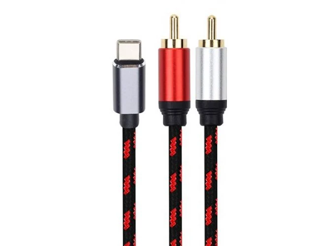 Xwave kabl USB C (muški) na 2x činč (muški) 1.5m crni