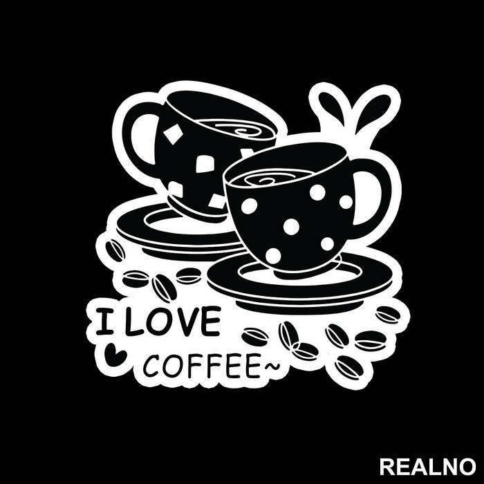 I LOVE COFFEE - KAFA - NALEPNICA