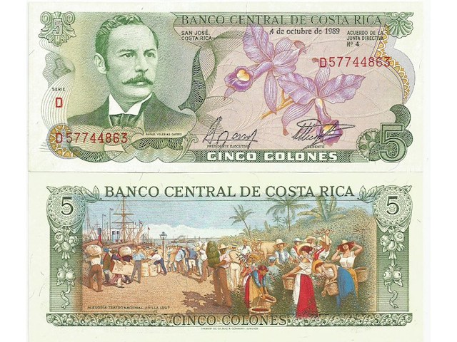 Costa Rica 5 colones 1989. UNC