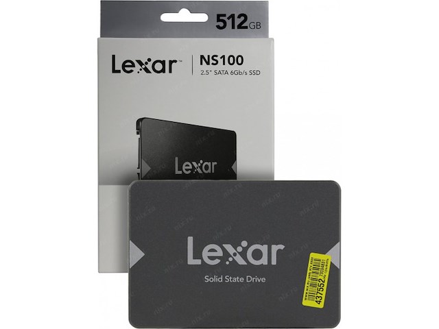 Lexar 512GB, SATA III, 550MB/s / 450MB/s, LNQ100X480G-R