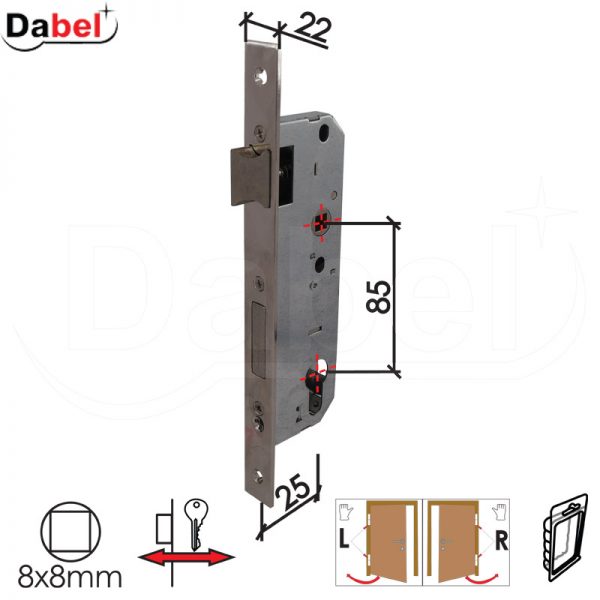 Brava za alu vrata B2025 C Inox 25/85/22/8