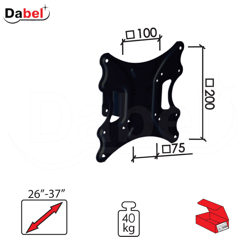 Nosač za TV N106 Crna 26″-37″ 75x75100x100,200x200LCDLE