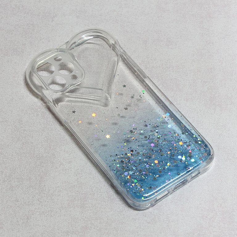 Maska(futrola) Heart Glitter za iPhone 12 Pro 6.1 plava