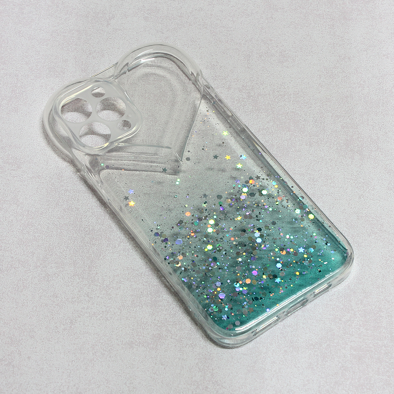 Maska(futrola) Heart Glitter za iPhone 12 Pro Max 6.7 mint