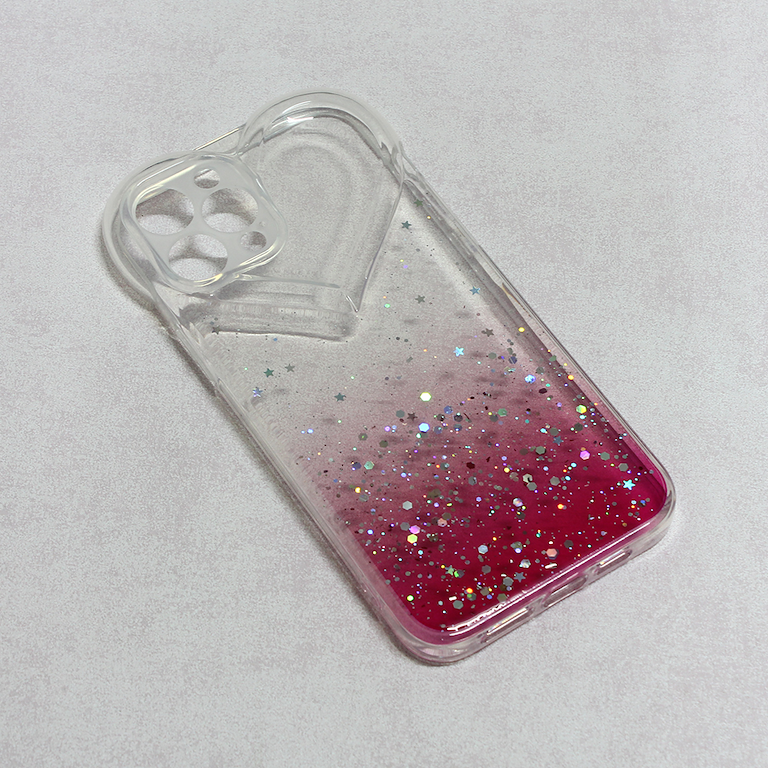 Maska(futrola) Heart Glitter za iPhone 13 6.1 pink