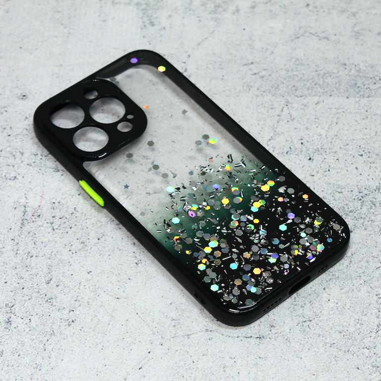 Maska(futrola) Frame Glitter za iPhone 13 Pro 6.1 crna