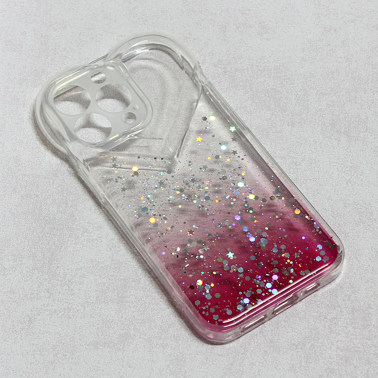 Maska(futrola) Heart Glitter za iPhone 13 Pro 6.1 pink