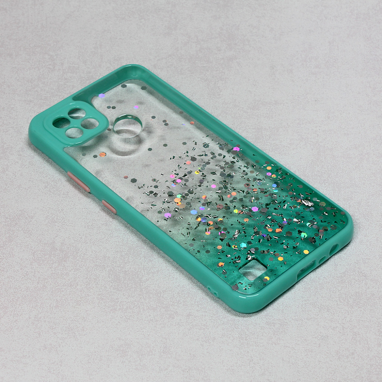 Maska(futrola) Frame Glitter za Realme C21 mint