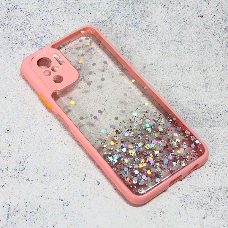 Maska(futrola) Frame Glitter za Xiaomi Redmi Note 10 4G/Note 10s roze