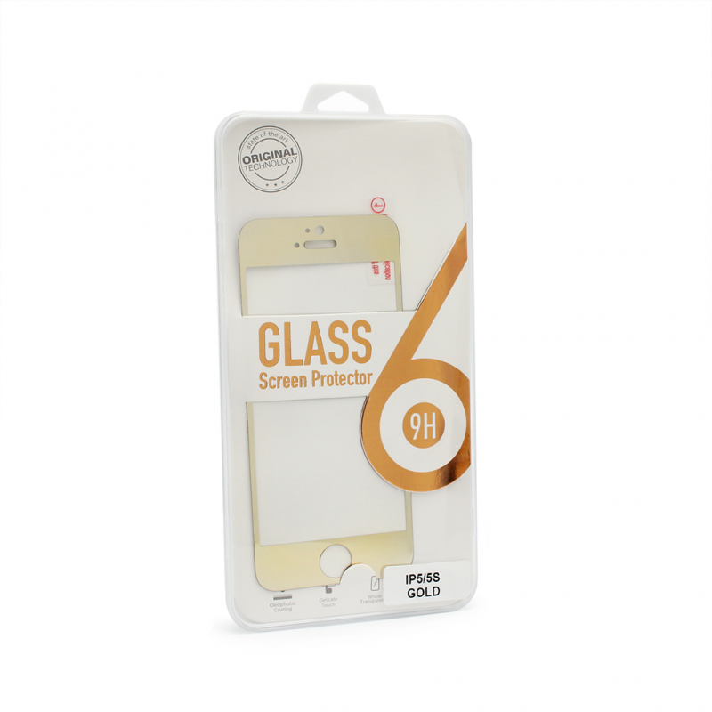 Tempered glass za iPhone 5 zlatni