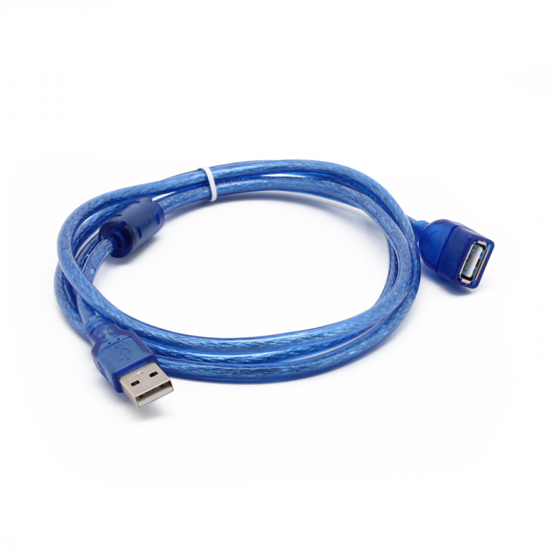 Kabl USB A/F transparent plavi 1.5m