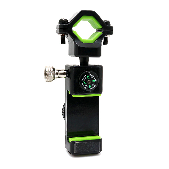 Drzac za mobilni telefon Q003 za bicikl sa svetlom i kompasom crno-zeleni