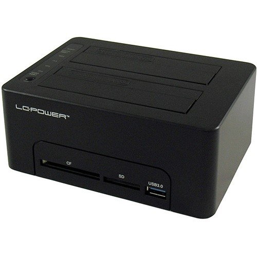 LC POWER Priključna stanica za HDD USB 3.0 HUB CF/SD čitač kartice 2xHDD | LC-DOCK-U3-CR