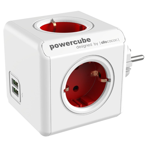 ALLOCACOC PowerCube Original USB 4xSchuko + dual USB - 1202RD/DEOUPC