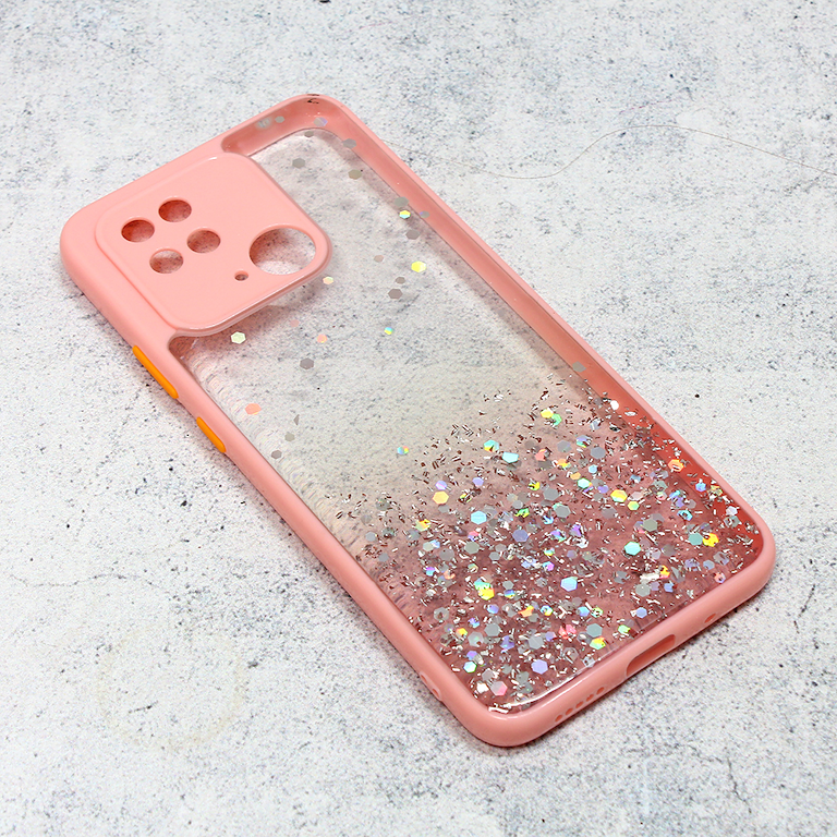 Maska Frame Glitter za Xiaomi Redmi 10C roze