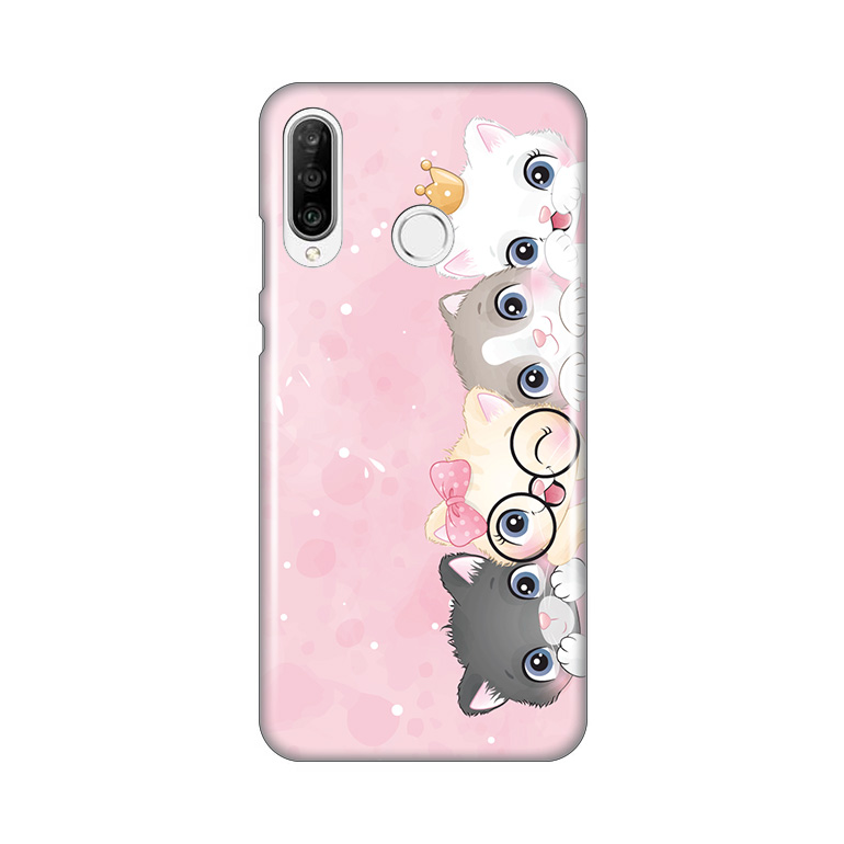 Maska Silikonska Print Skin za Huawei P30 Lite Pink cats