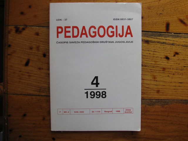 PEDAGOGIJA 4/1998